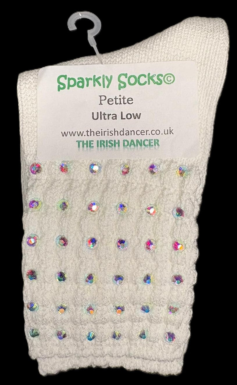 The Irish Dancer Sparkly Ultra Low Poodle Socks - Large AB stones – JMW ...